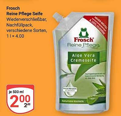 Frosch Reine Pflege Seife Wiederverschließbar, Nachfüllpack ...