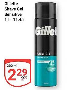 Gillette Shave Gel Sensitive Angebot bei Globus - ProspektGuru.de