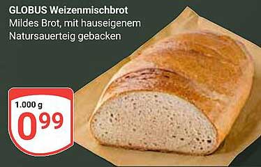 Globus Weizenmischbrot Mildes Brot, Mit Hauseigenem Natursauerteig ...