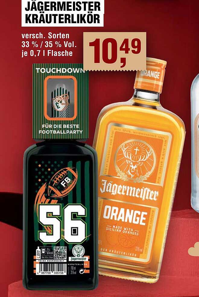 Jägermeister Kräuterlikör Oder Orangenlikör 33 - 35 % Vol. 0,71 Angebot ...