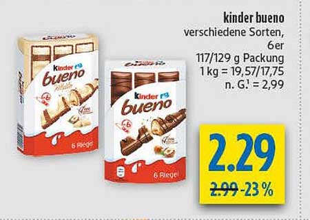 Kinder Bueno Verschiedene Sorten, 6Er Angebot bei diska - ProspektGuru.de