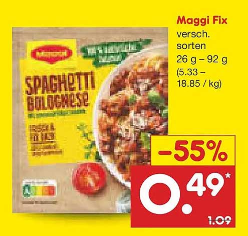 Maggi Fix Oder Würzpaste Verschiedene Sorten Angebot bei Globus ...