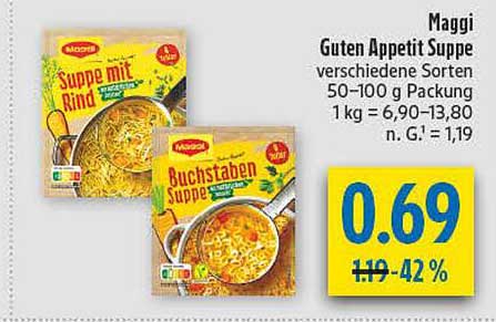 Maggi Guten Appetit Suppe Verschiedene Sorten 50–100 G Packung Angebot ...