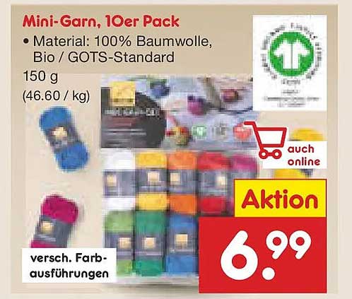 Mini-Garn, 10Er Pack Angebot bei Netto Marken-Discount - ProspektGuru.de