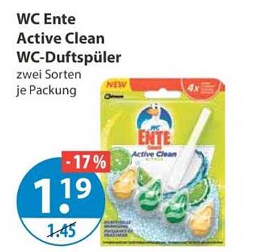 Wc Ente Active Clean Wc-Duftspüler Angebot bei V-Markt - ProspektGuru.de