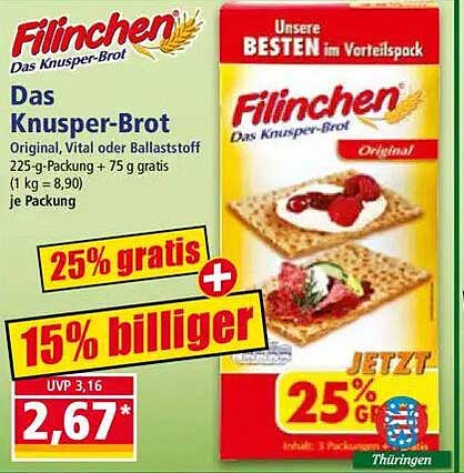 Filinchen Das Knusper-Brot Angebot bei Norma - ProspektGuru.de