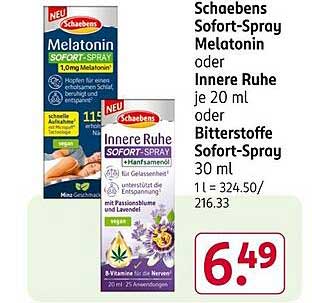 Schaebens Sofort-Spray Melatonin Oder Innere Ruhe Je 20 Ml Oder ...