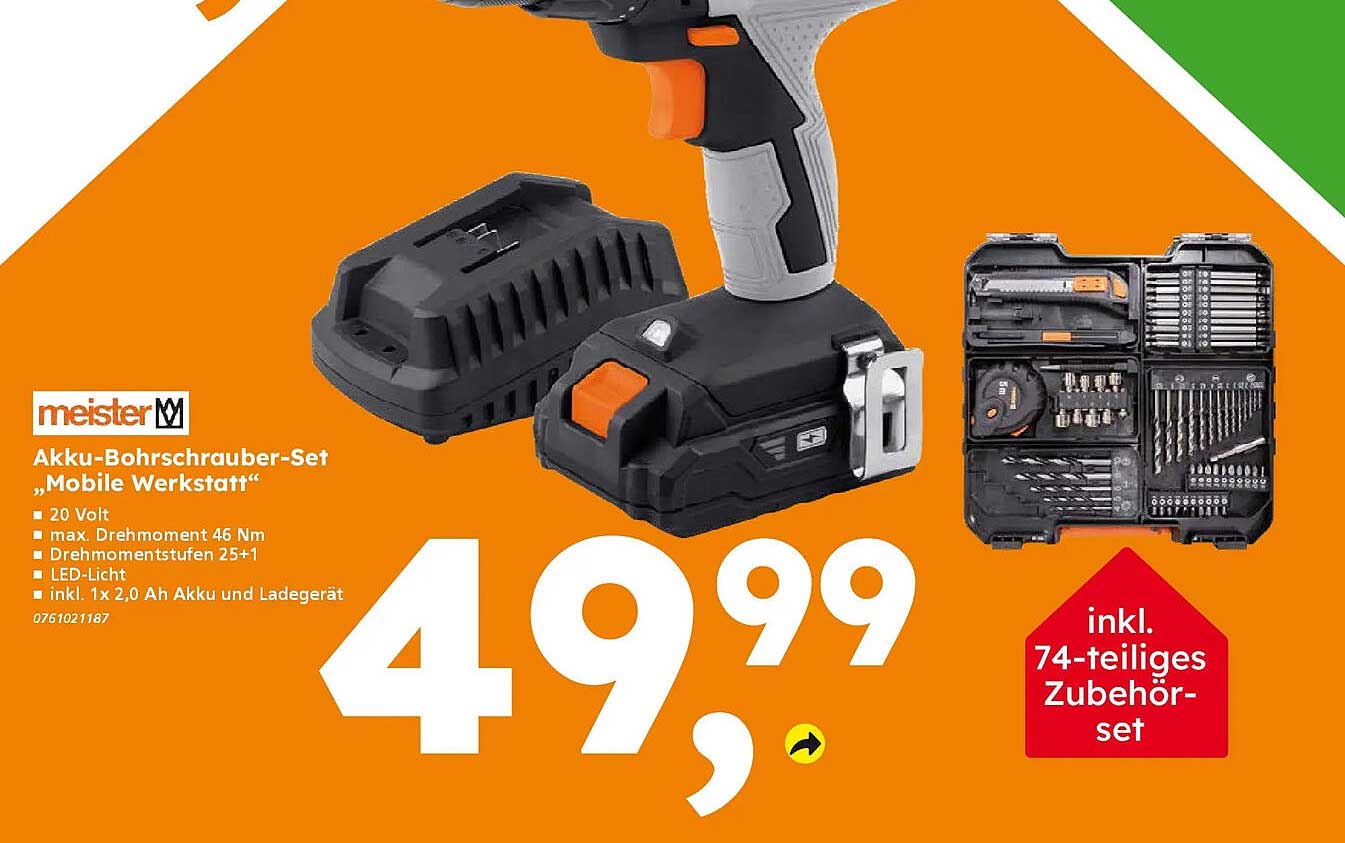 Akku-Bohrschrauber-Set „Mobile Werkstatt“ Angebot bei Globus Baumarkt ...