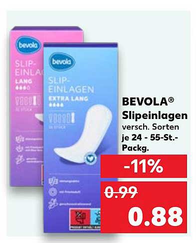 Bevola® Slipeinlagen Versch. Sorten Je 24 - 55-St.-Packg. Angebot bei ...