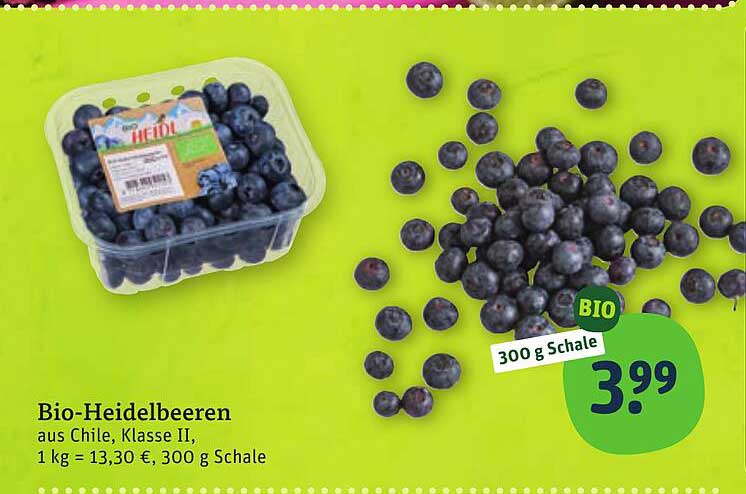 Bio-Heidelbeeren Aus Chile, Klasse Ii, 1 Kg = 13,30 €, 300 G Schale ...