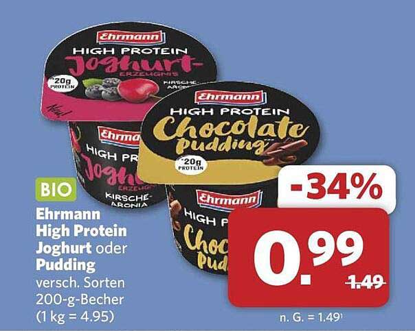 Ehrmann High Protein Joghurt Oder Pudding Angebot bei Combi ...