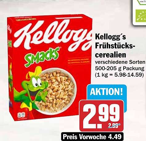 Kellogg´s Frühstücks-Cerealien Verschiedene Sorten 500-205 G Packung ...