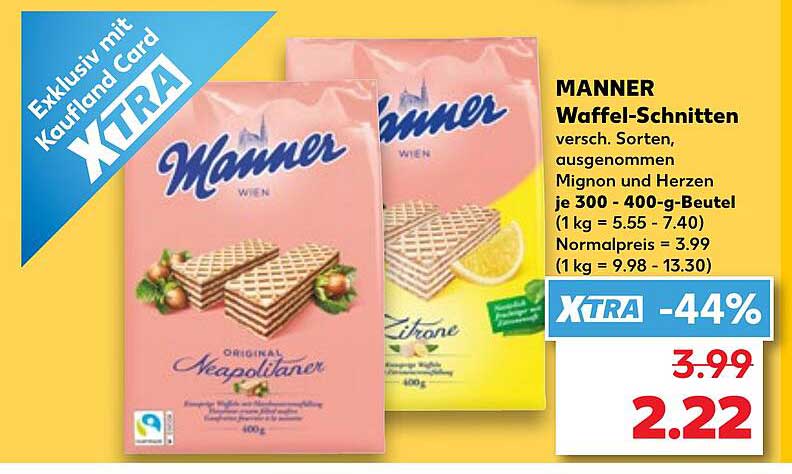 Manner Waffel-Schnitten Angebot bei Kaufland - ProspektGuru.de