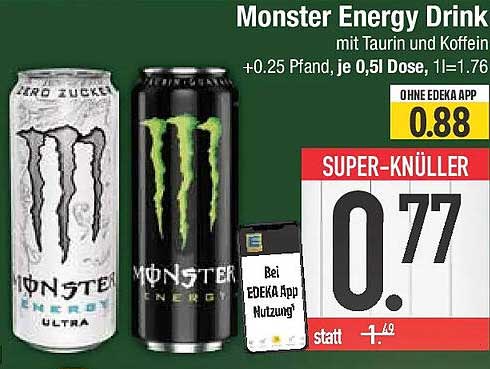 Monster Energy Drink Mit Taurin Und Koffein Angebot bei E-Center ...