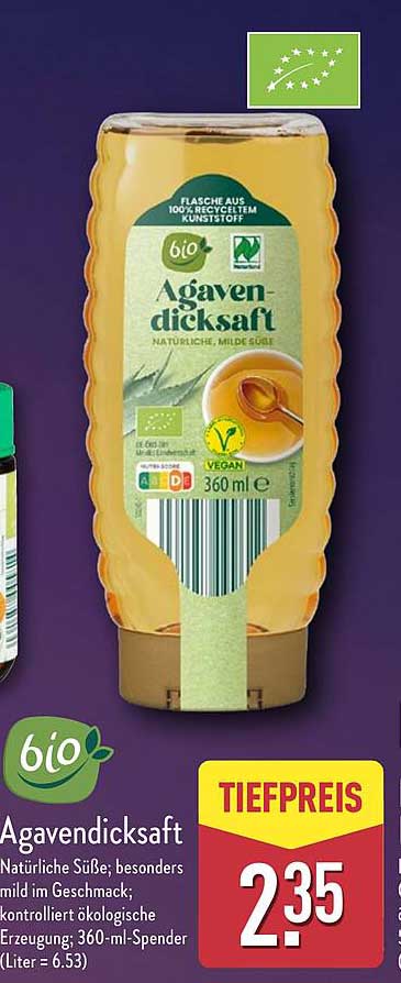 Agavendicksaft Angebot bei Aldi Nord