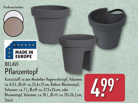 Belavi Pflanztopf Angebot bei Aldi Nord - ProspektGuru.de