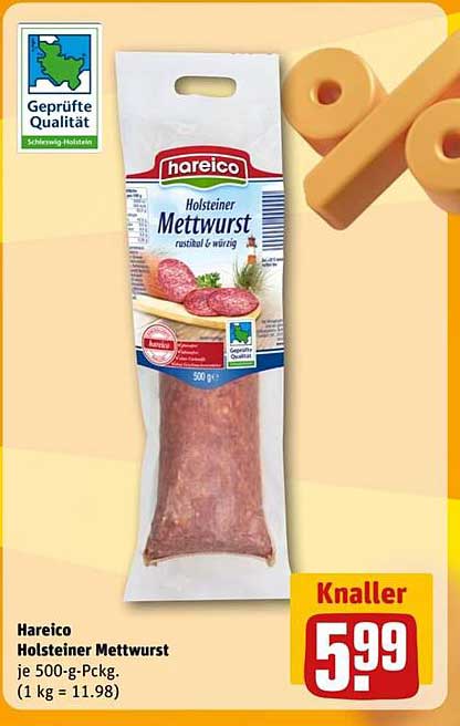 Hareico Holsteiner Mettwurst Angebot bei REWE Center - ProspektGuru.de