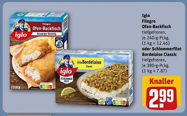 Iglo Filegro Ofen-Backfisch Angebot bei REWE Center - ProspektGuru.de