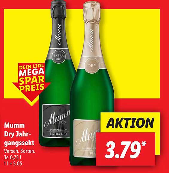Mumm Dry Jahrgangssekt Angebot bei Lidl
