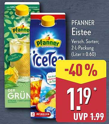 Pfanner Eistee Angebot bei Aldi Nord