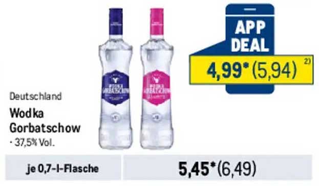 Wodka Gorbatschow Angebot bei METRO - ProspektGuru.de