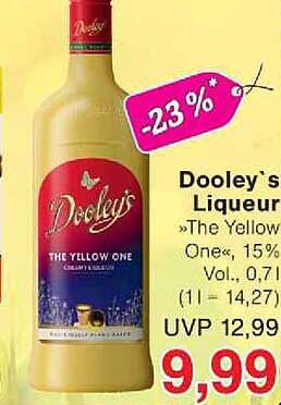 Dooley's Liqueur »The Yellow One«, 15% Vol., 0,7L Angebot bei Jawoll ...