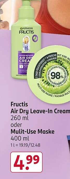 Fructis Air Dry Leave-In Cream 260 Ml Oder Multi-Use Maske 400 Ml ...