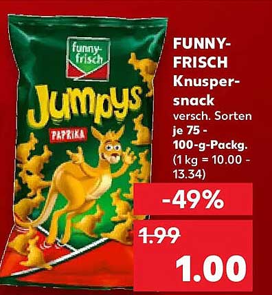 Funny-Frisch Jumpys Knuspersnack Verschieden. Sorten Je 75 - 100-G ...