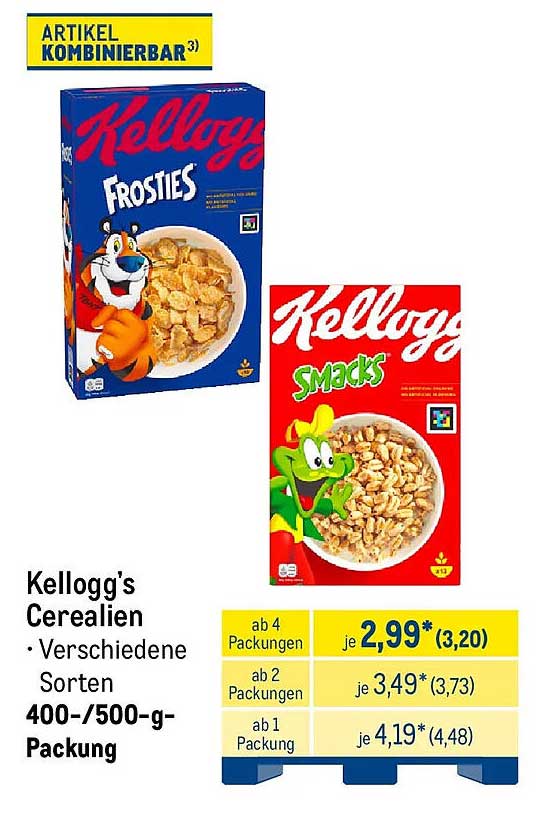 Kellogg's Cerealien • Verschiedene Sorten 400-/500-G-Packung Angebot ...