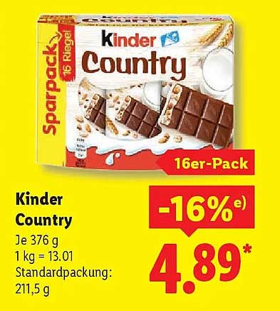 Kinder Country Angebot bei Lidl - ProspektGuru.de