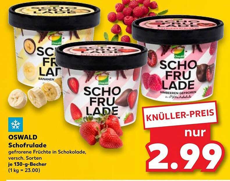 Oswald Schofrulade Gefrorene Früchte In Schokolade, Versch. Sorten Je ...