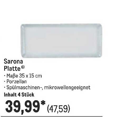 Sarona Platte Angebot bei METRO - ProspektGuru.de