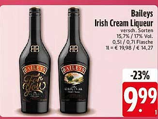 Baileys Irish Cream Liqueur - Verschiedene Sorten Angebot bei Edeka