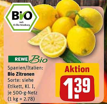 Bio Zitronen Angebot bei REWE