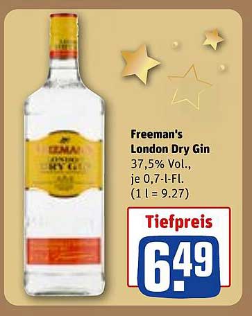 Freeman's London Dry Gin Angebot bei REWE