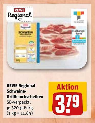 Rewe Regional Schweine-Grillbauchscheiben Angebot bei REWE
