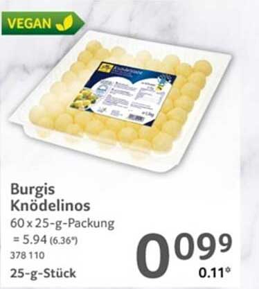Burgis Knödelinos 60 X 25-G-Packung Angebot bei Selgros - ProspektGuru.de