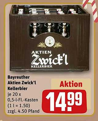Bayreuther Aktien Zwick'l Kellerbier - 20 X 0,5 L Kasten Angebot bei ...