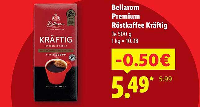 Bellarom Premium Röstkaffee Mild & Fein Angebot bei Lidl - ProspektGuru.de