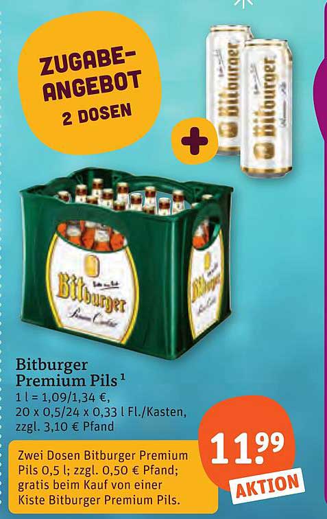 Bitburger Premium Pils - Zugabeangebot: 2 Dosen Angebot bei tegut ...