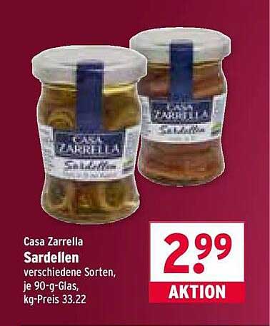 Casa Zarrella Sardellen Verschiedene Sorten, Je 90-G-Glas Angebot bei ...