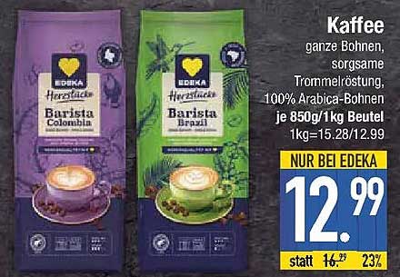 Edika Barista Kaffee Ganze Bohnen – Colombien & Brasilien Angebot bei E ...