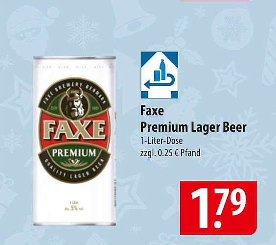 Faxe Premium Lager Beer 1-Liter-Dose Angebot bei Famila Nord Ost ...