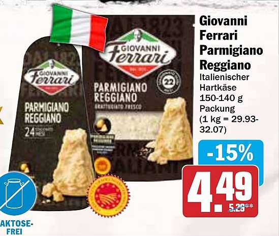 Giovanni Ferrari Parmigiano Reggiano Angebot bei Hit - ProspektGuru.de