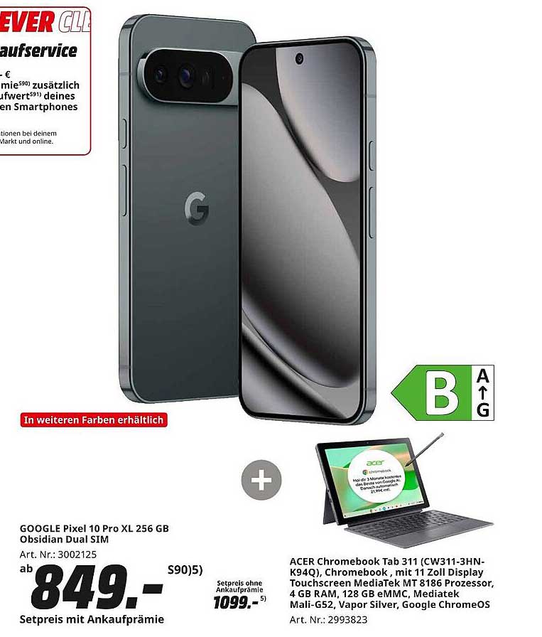 Google Pixel 10 Pro Xl 256 Gb Obsidian Dual Sim + Acer Chromebook Tab ...