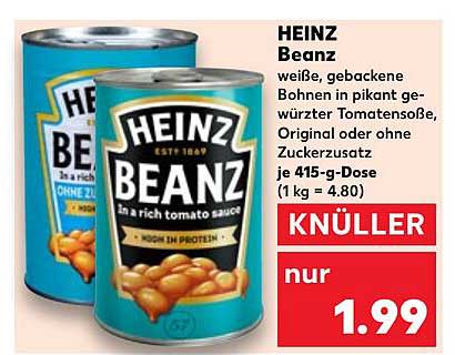 Heinz Beanz - Weiße, Gebackene Bohnen In Tomatensauce Angebot bei ...