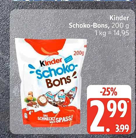 Kinder Schoko-Bons, 200 G Angebot bei Marktkauf - ProspektGuru.de