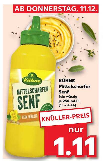 Kühne Senf Mittelscharf 250 Ml Angebot bei Famila Nord Ost ...
