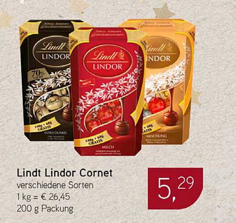 Lindt Lindor Cornet - Verschiedene Sorten Angebot bei Dornseifer ...