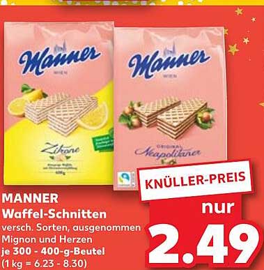 Manner Waffel-Schnitten - Verschiedene Sorten Angebot bei Kaufland ...
